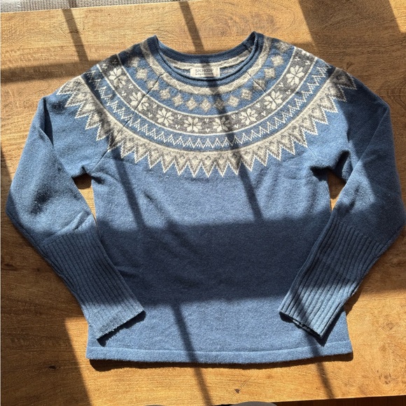 Skhoop | Sweaters | Elegant Blue Fair Isle Sweater | Poshmark